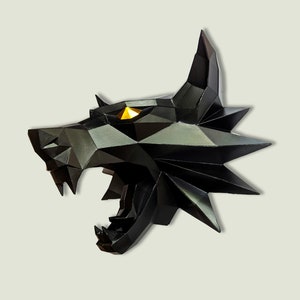Wolf Papercraft, the Witcher, Wolf Head Wall Decor, Halloween Decor, Direwolf, Animal Head, PDF ...