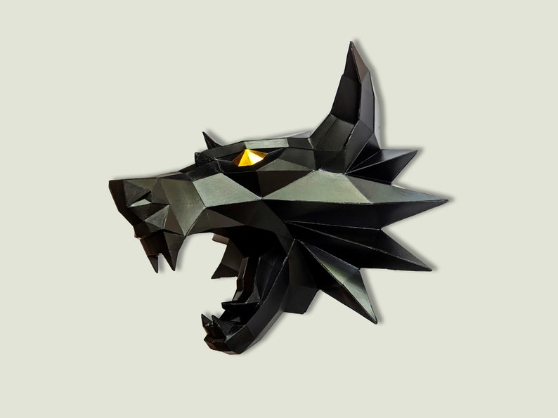 Wolf Papercraft, the Witcher, Wolf Head Wall Decor, Halloween Decor ...