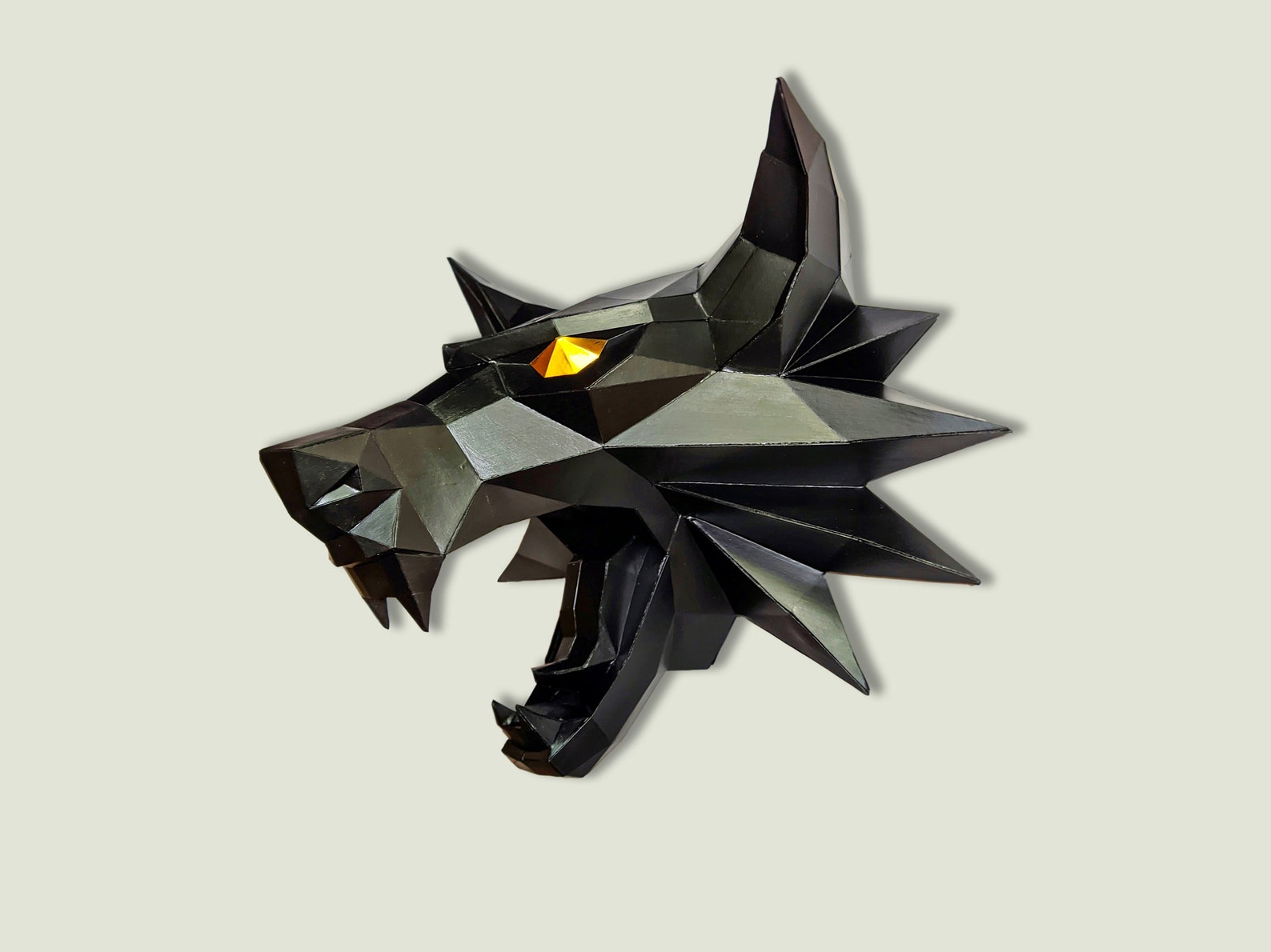 Wolf Papercraft, the Witcher, Wolf Head Wall Decor, Halloween Decor, Direwolf, Animal Head, PDF ...
