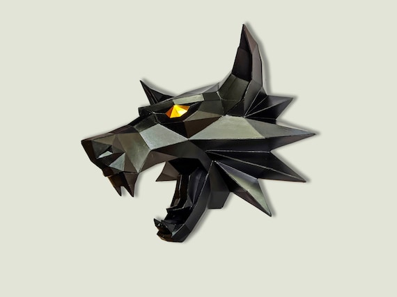 Wolf Papercraft the Witcher Wolf Head Wall Decor Direwolf - Etsy