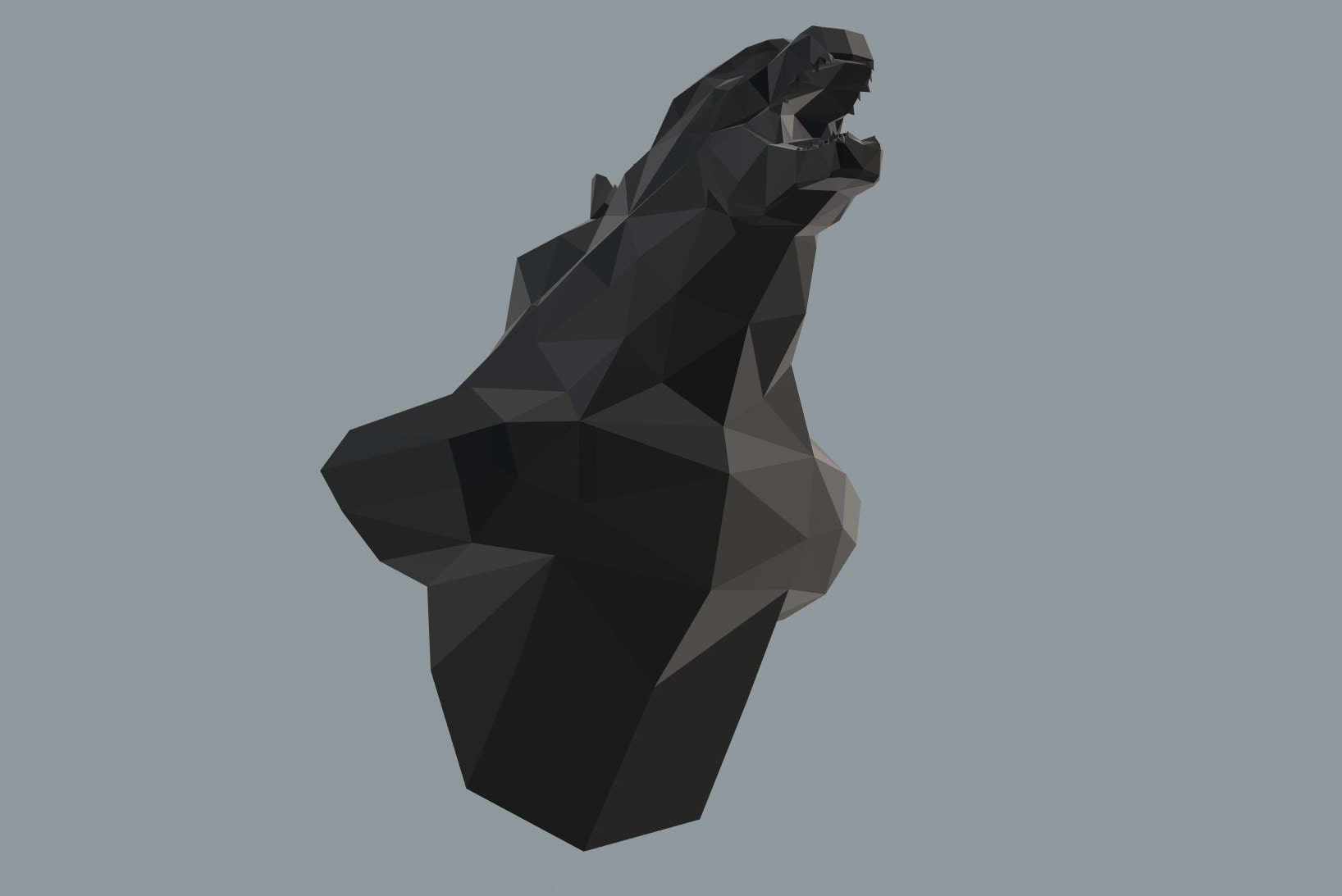 Godzilla Papercraft, Godzilla Wall Decor, Godzilla Bust , Dinosaur ...