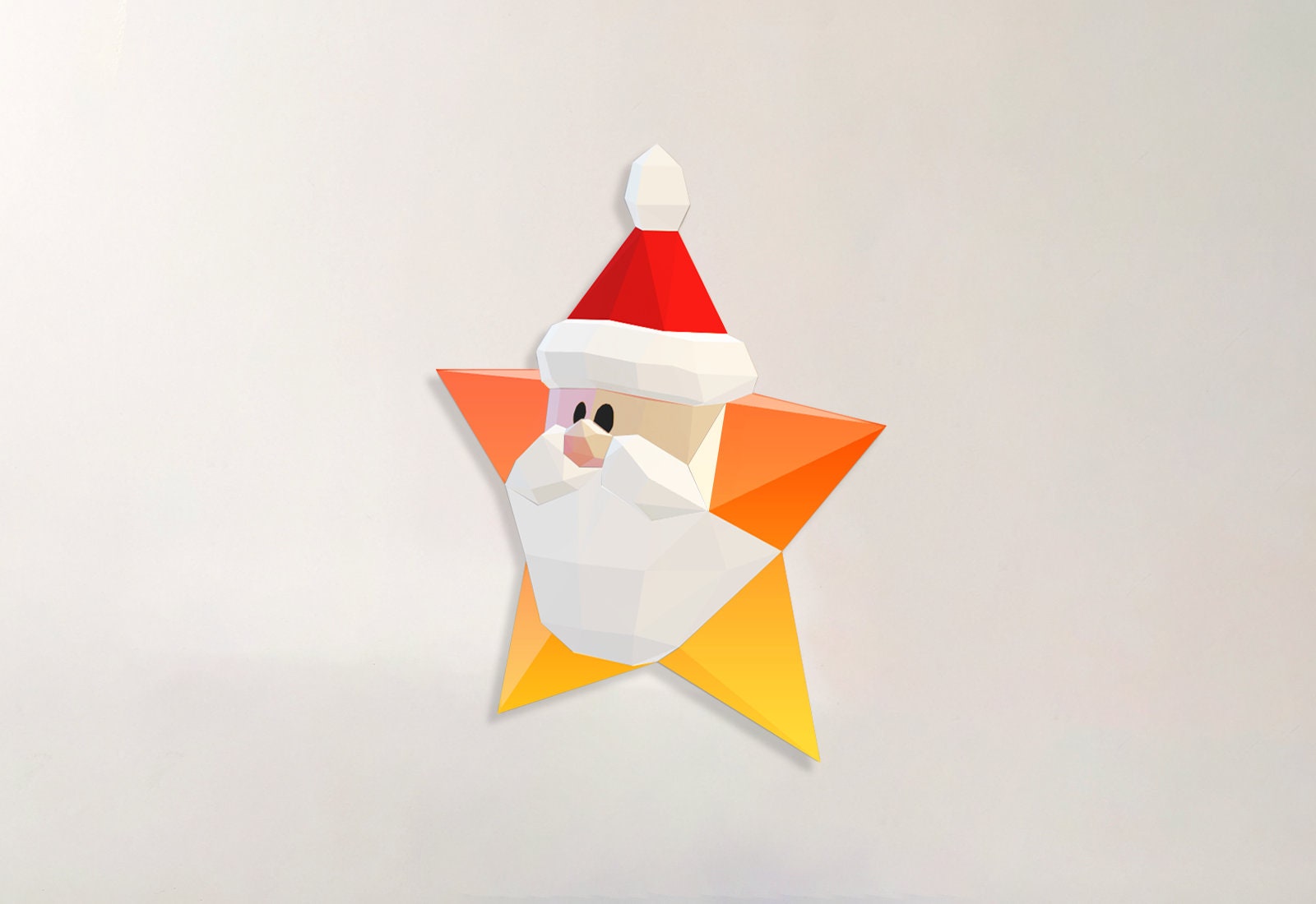 Santa Papercraft, Santa Claus, 3D, Christmas, DIY, Decoration, PDF, Low ...
