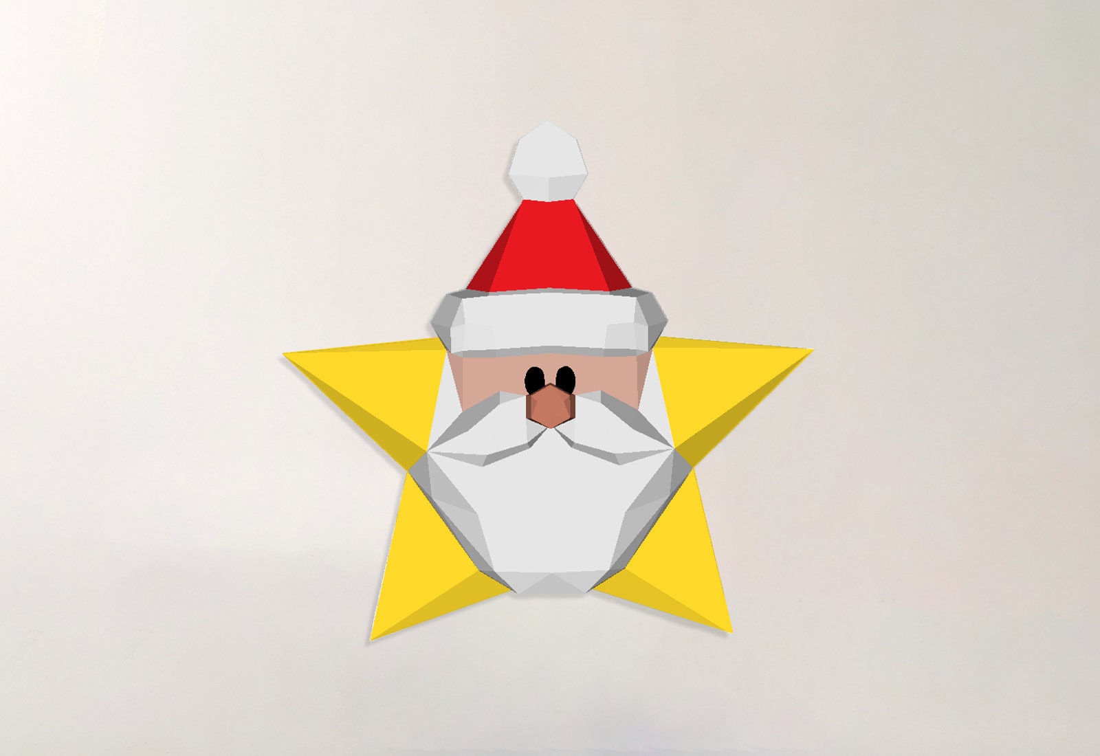 Santa Papercraft, Santa Claus, 3D, Christmas, DIY, Decoration, PDF, Low ...