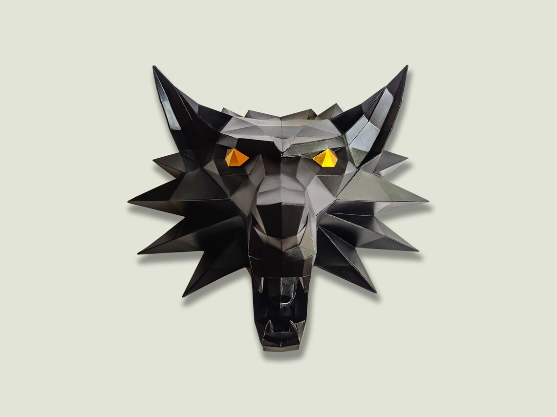 Wolf Papercraft, the Witcher, Wolf Head Wall Decor, Halloween Decor ...