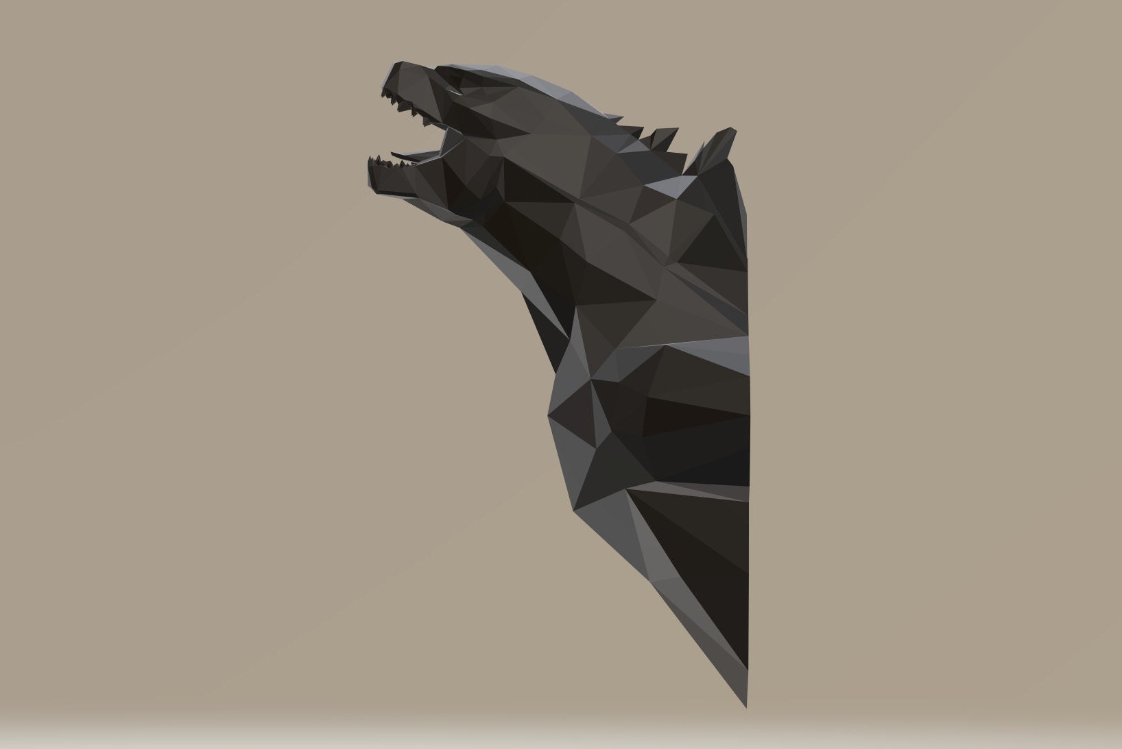 Godzilla Papercraft, Godzilla Wall Decor, Godzilla Bust , Dinosaur ...