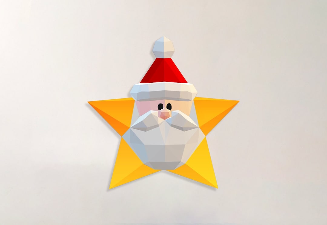 Santa Papercraft, Santa Claus, 3D, Christmas, DIY, Decoration, PDF, Low ...