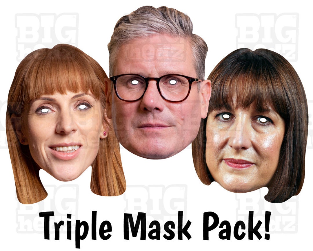 Labour Party Triple Card Face Mask Pack, With New Prime Minister Keir ...