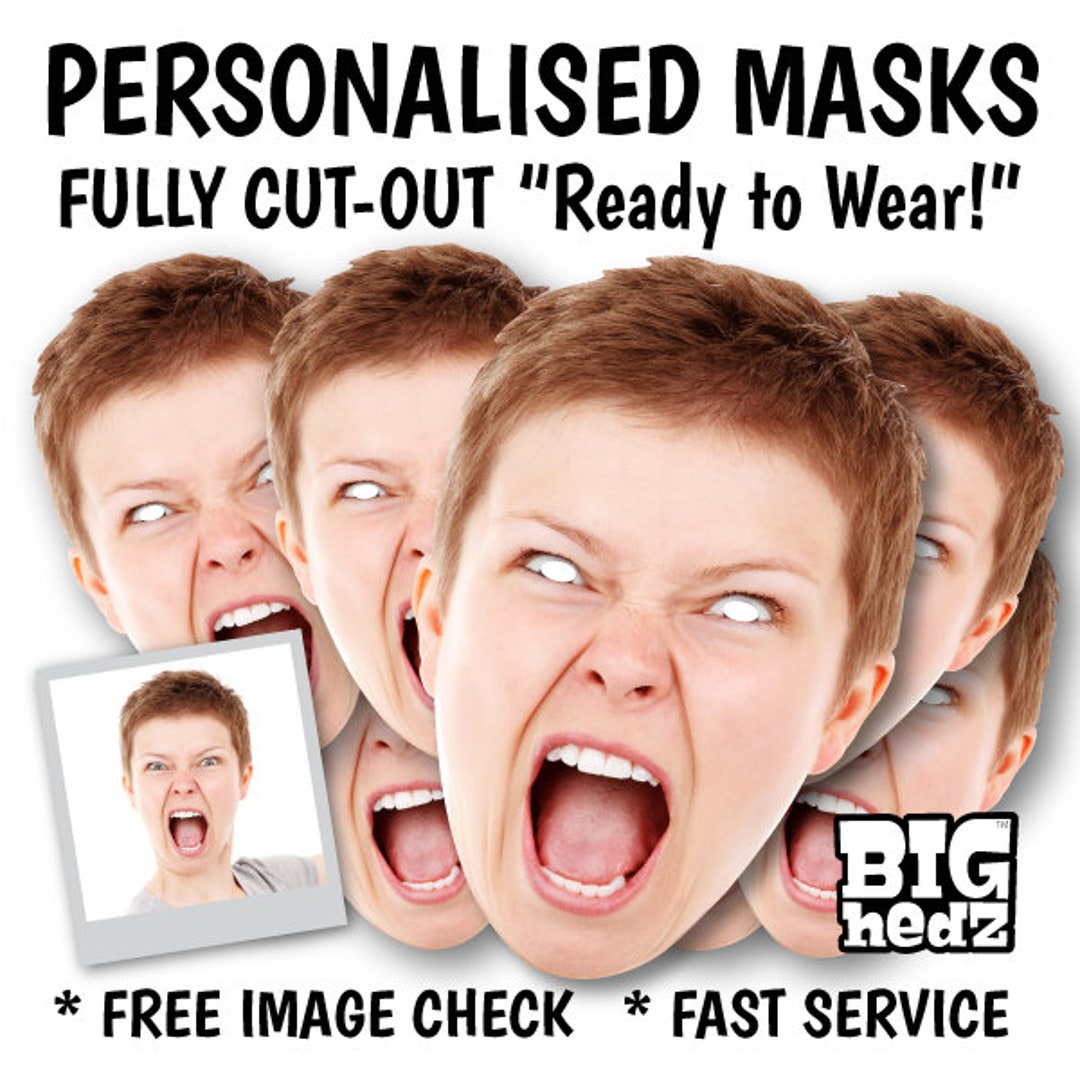 PERSONALISED FACE MASKS ready to Wear Fully - Etsy