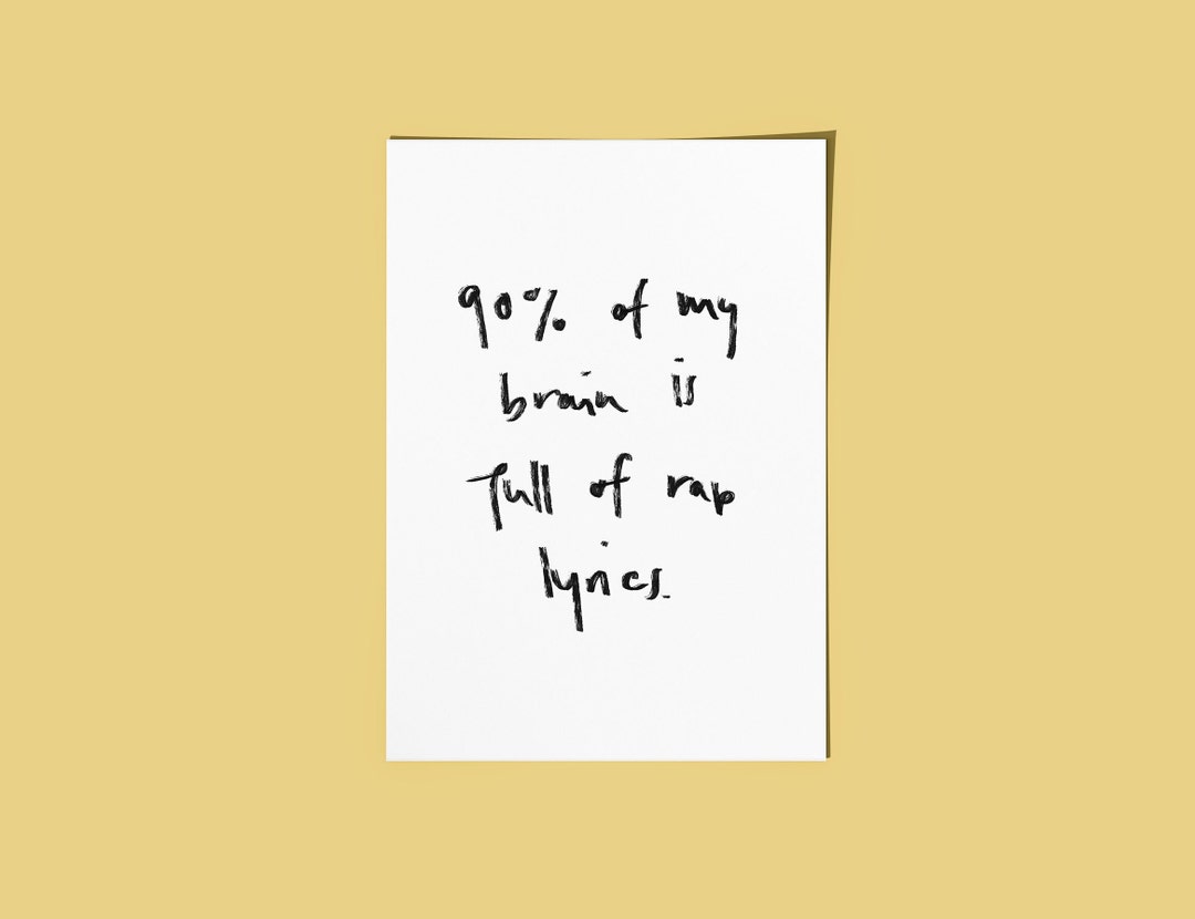 Rap Lyrics / Premium Poster on Matte Paper - Etsy