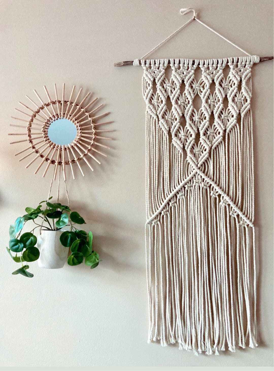 Long Macrame Wall Hanging - Boho Handmade Decor - Etsy