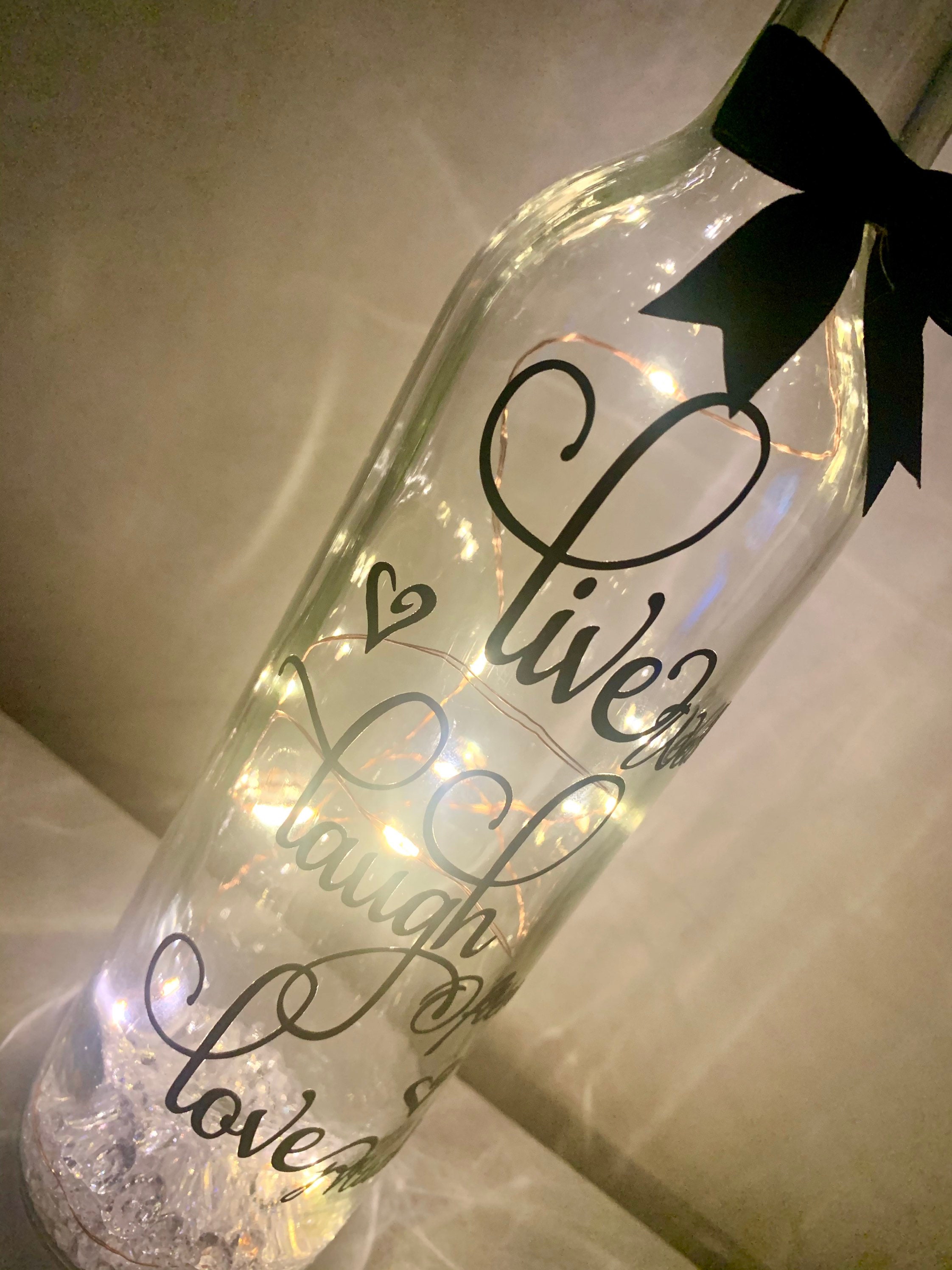 Live Laugh Love Light up Bottle Gift New Home Friend - Etsy