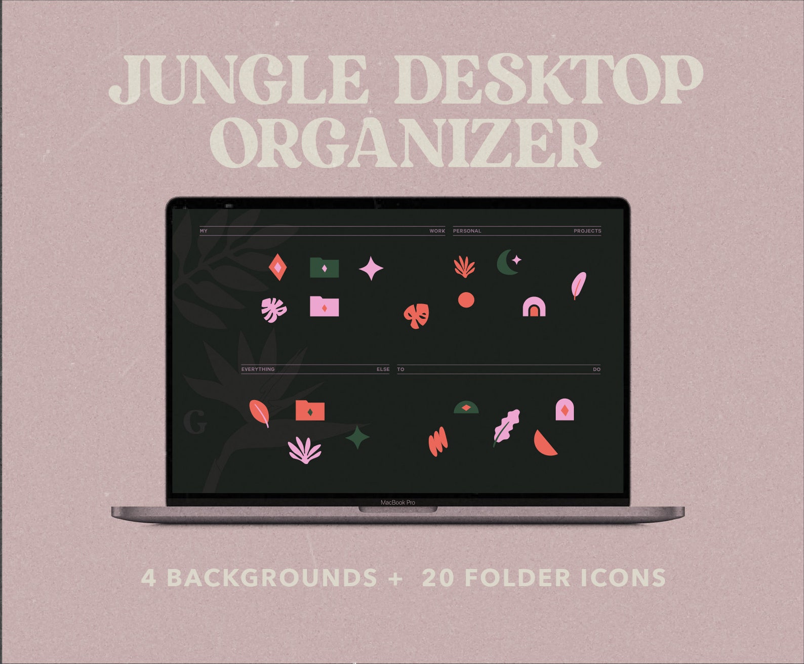 Desktop Organizer & Folder Icons // Jungle Series // MAC Instant ...
