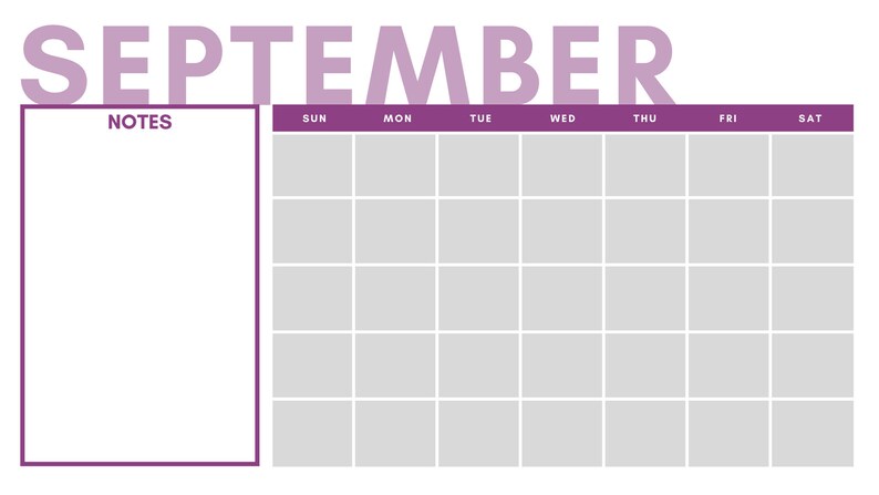 Printable Monthly Calendar Modern - Etsy