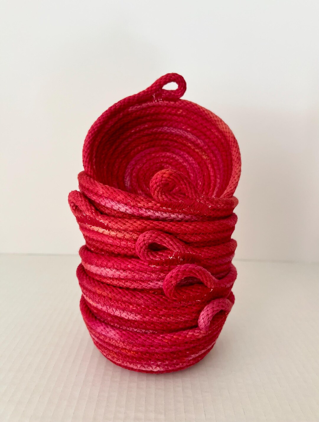 Hand Dyed Color, Small Rope Dish for Keys/ring Dish/desk Organizer ...