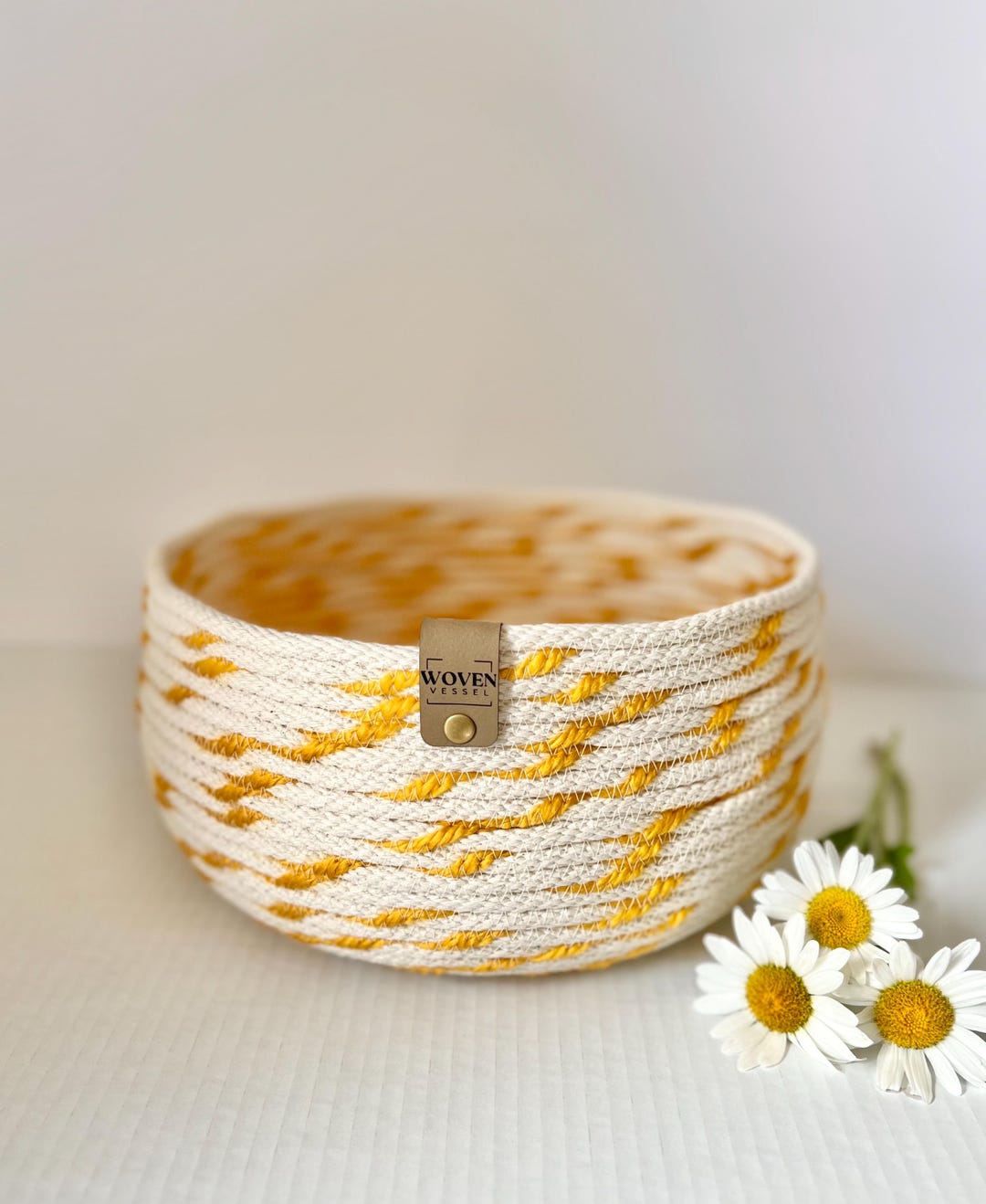 Handwoven Yarn Wrapped Bowl, Decorative Basket, Gift Basket, Home ...