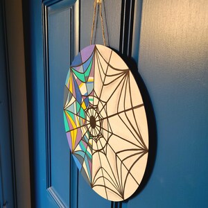 Wednesday Stained Glass Window Original Acrylic on Wood - Etsy