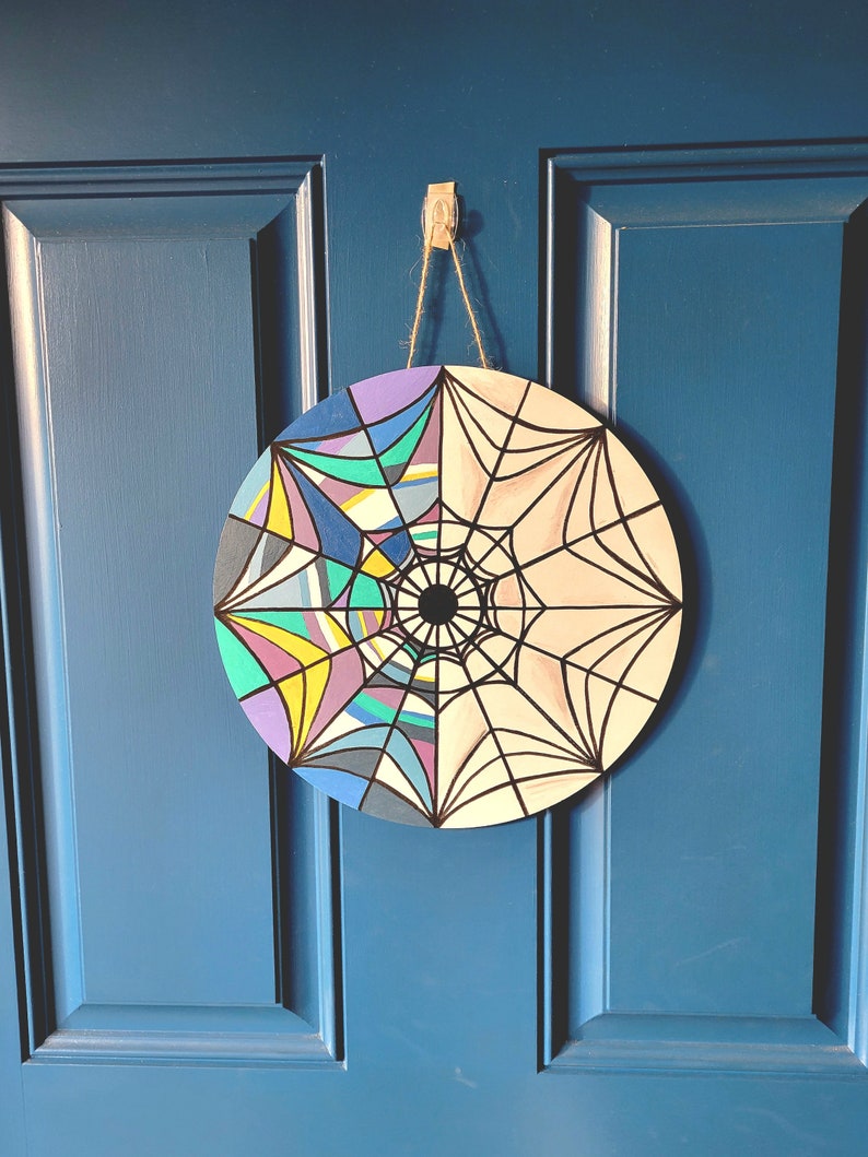 Wednesday Stained Glass Window Original Acrylic on Wood - Etsy