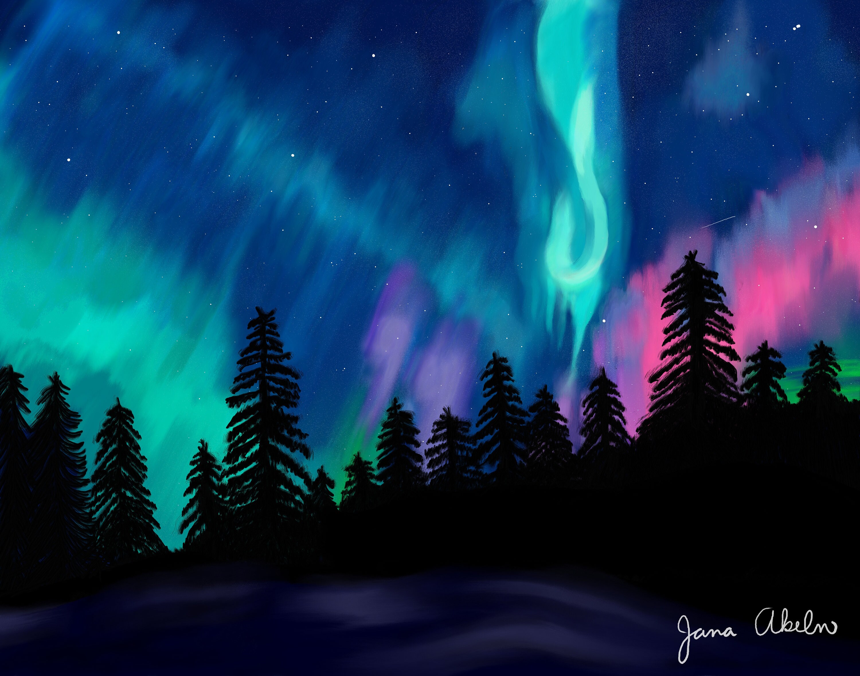 Aurora Borealis Drawing