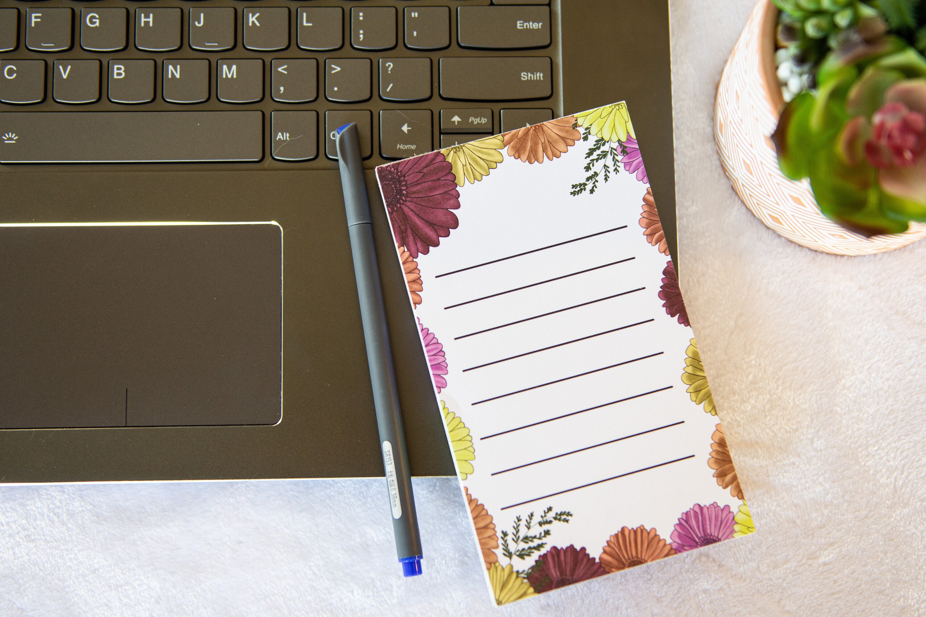 Lined Floral Notepad Warm Colors - Etsy New Zealand