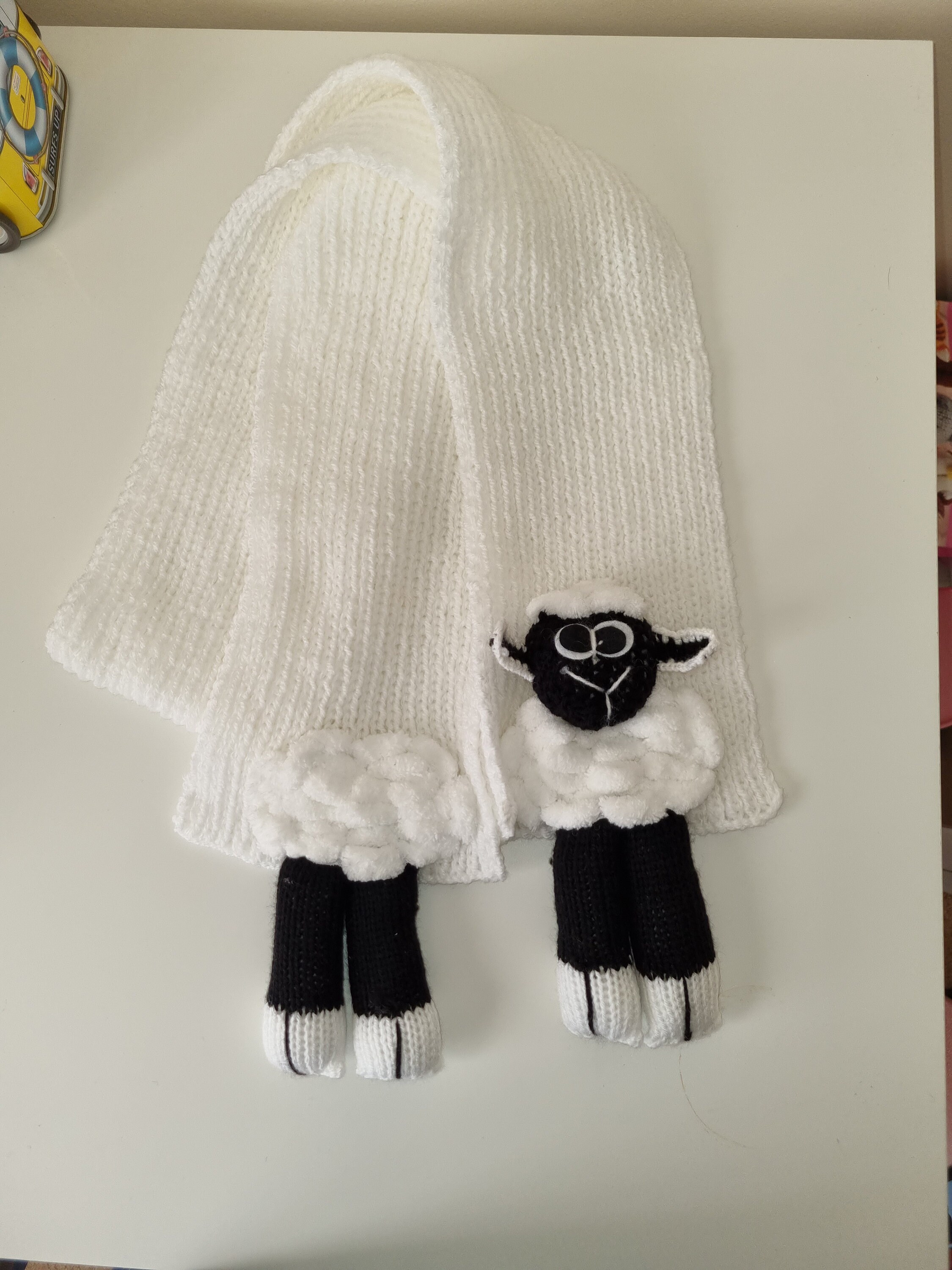 Hand Knitted Children's Scarf With Sheep Theme - Etsy UK