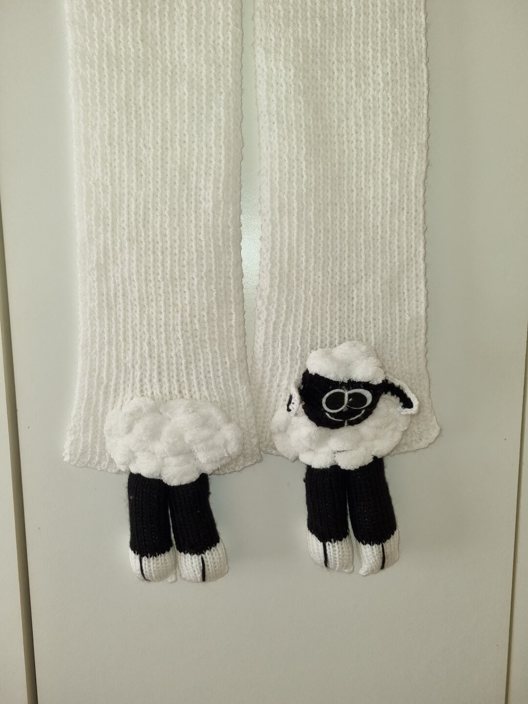 Hand Knitted Children's Scarf With Sheep Theme - Etsy UK