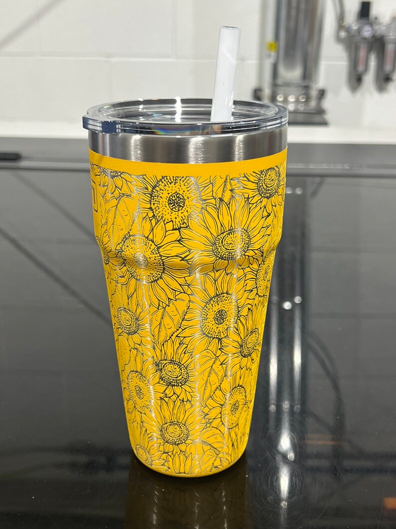 Yeti 26oz Straw Alpine Yellow Sunflower Laser Engraved 360 - Etsy