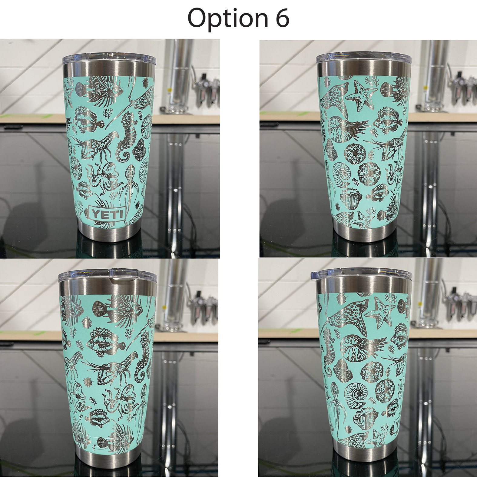 Yeti 20oz Cup With Beach / Ocean Themed Wrap - Laser Engraved 360 ...