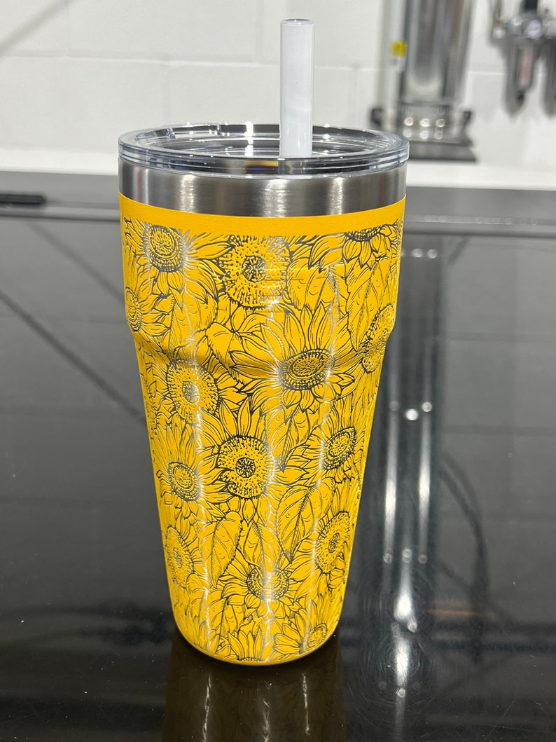 Yeti 26oz Straw Alpine Yellow Sunflower Laser Engraved 360 - Etsy