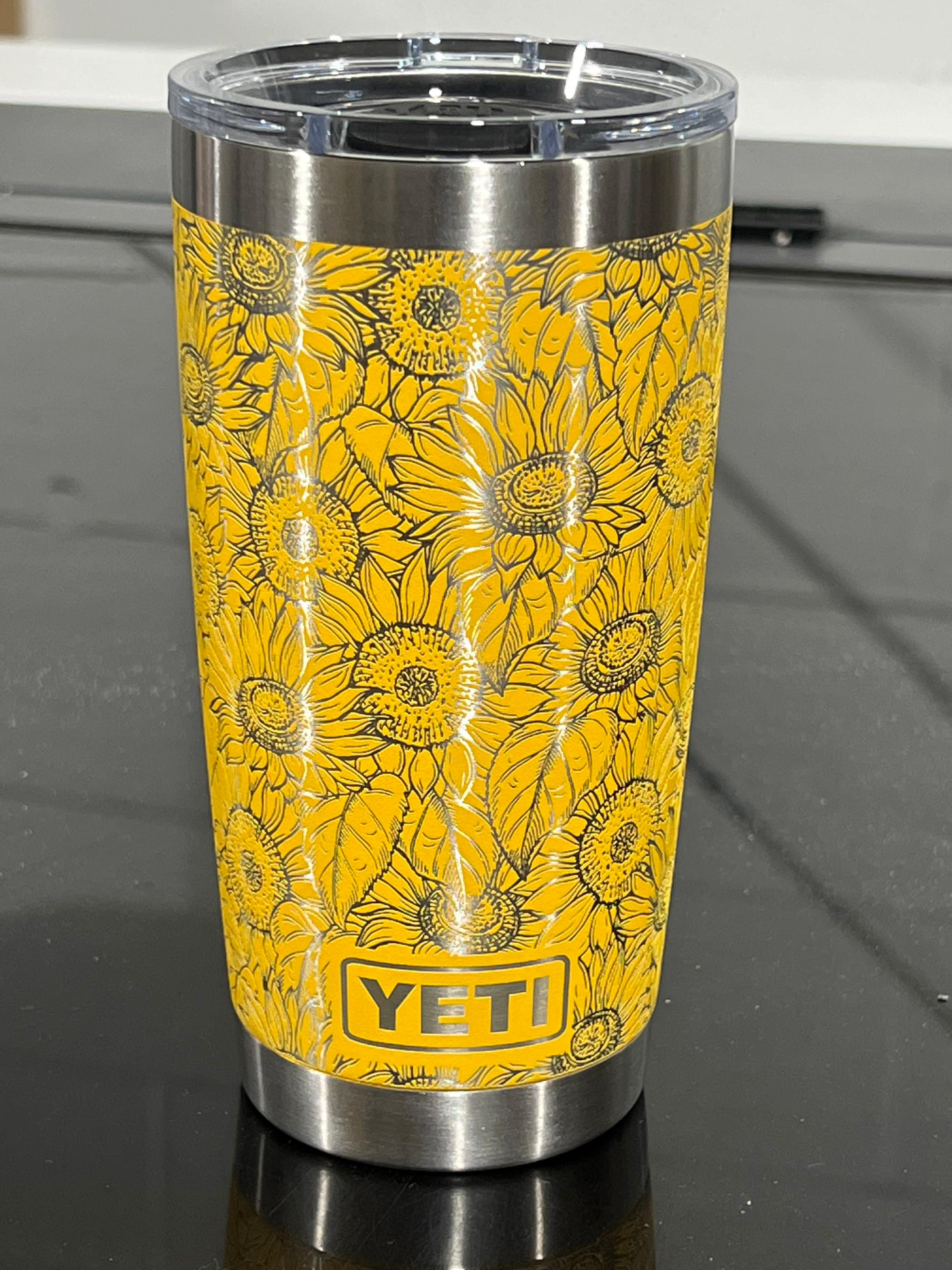 Yeti 20oz Alpine Yellow Sunflower Laser Engraved 360 Degree - Etsy