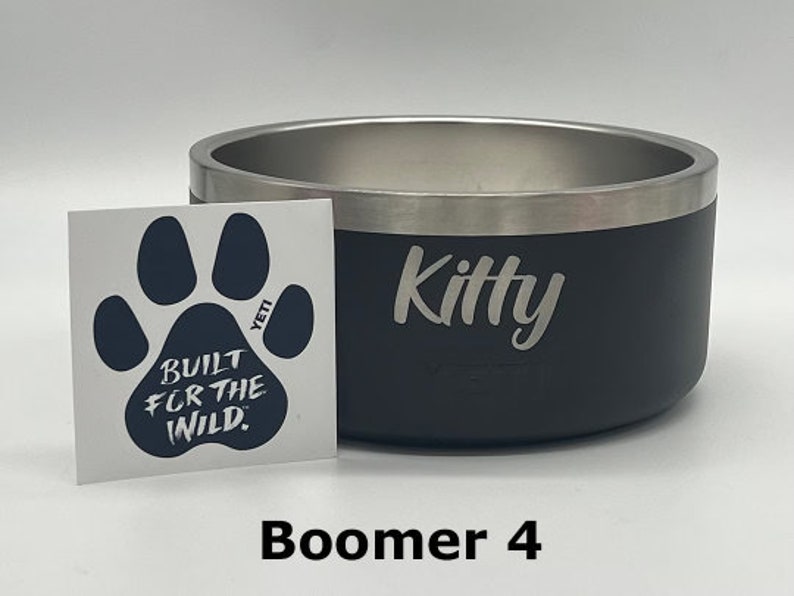 Yeti Boomer Dog Bowl With Name - Choose Size, Color and Optional Dog ...