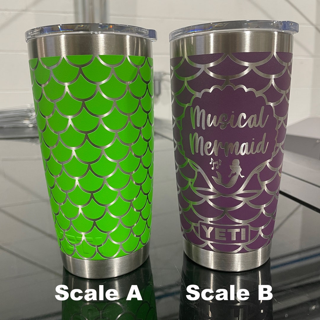Yeti 20oz Cup With Mermaid Scale Wrap - 2 Scale Designs! - Laser ...