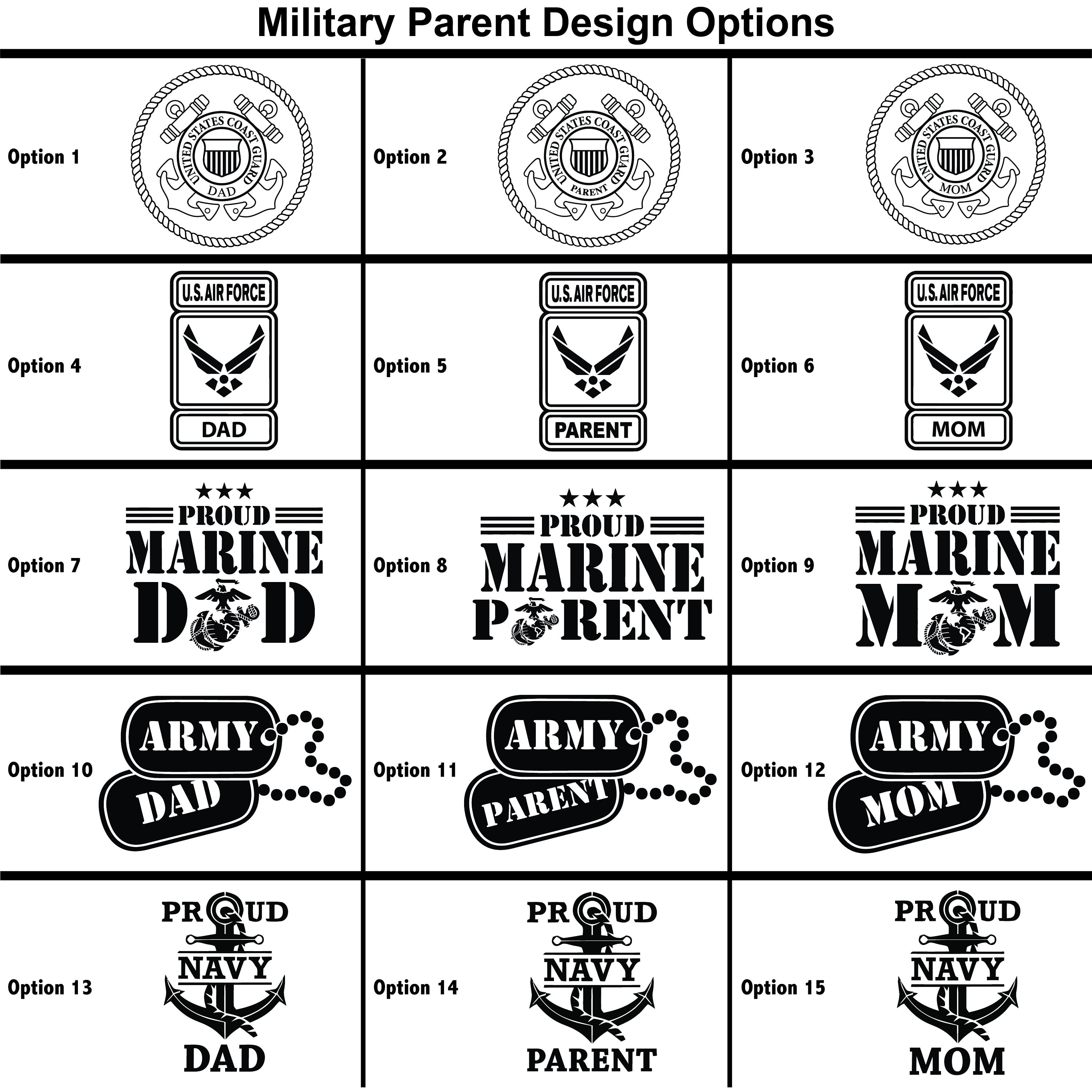Military 20oz and 30oz Yeti Tumbler- Mom, Dad, Parent, and Veteran ...