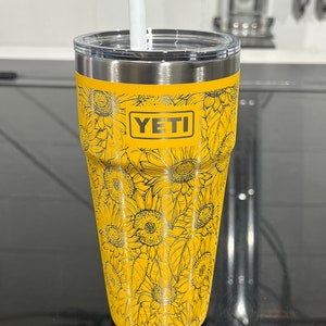 Yeti 26oz Straw Alpine Yellow Sunflower Laser Engraved 360 - Etsy