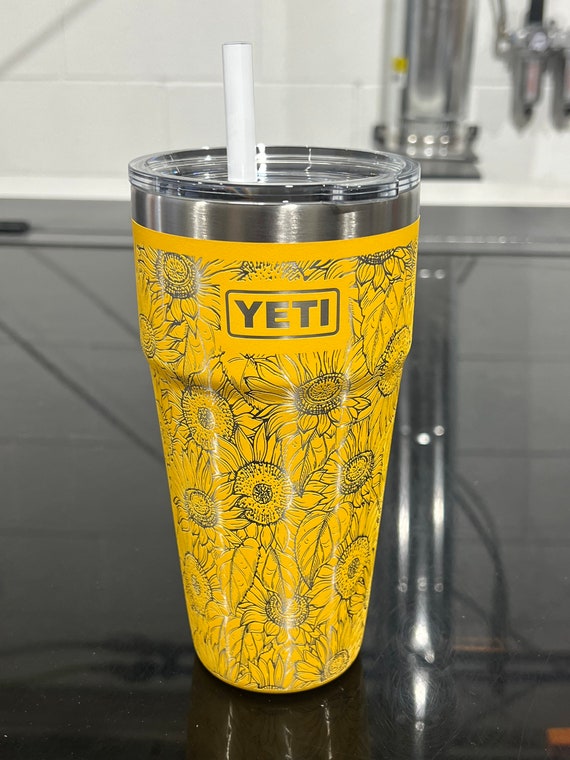 Yeti 26oz Straw Alpine Yellow Sunflower Laser Engraved 360 - Etsy