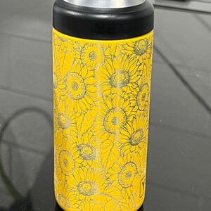 Yeti Slim Colster Alpine Yellow Sunflower Laser Engraved 360 - Etsy