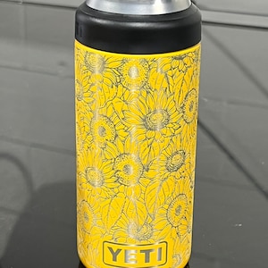 Yeti Slim Colster Alpine Yellow Sunflower Laser Engraved 360 - Etsy