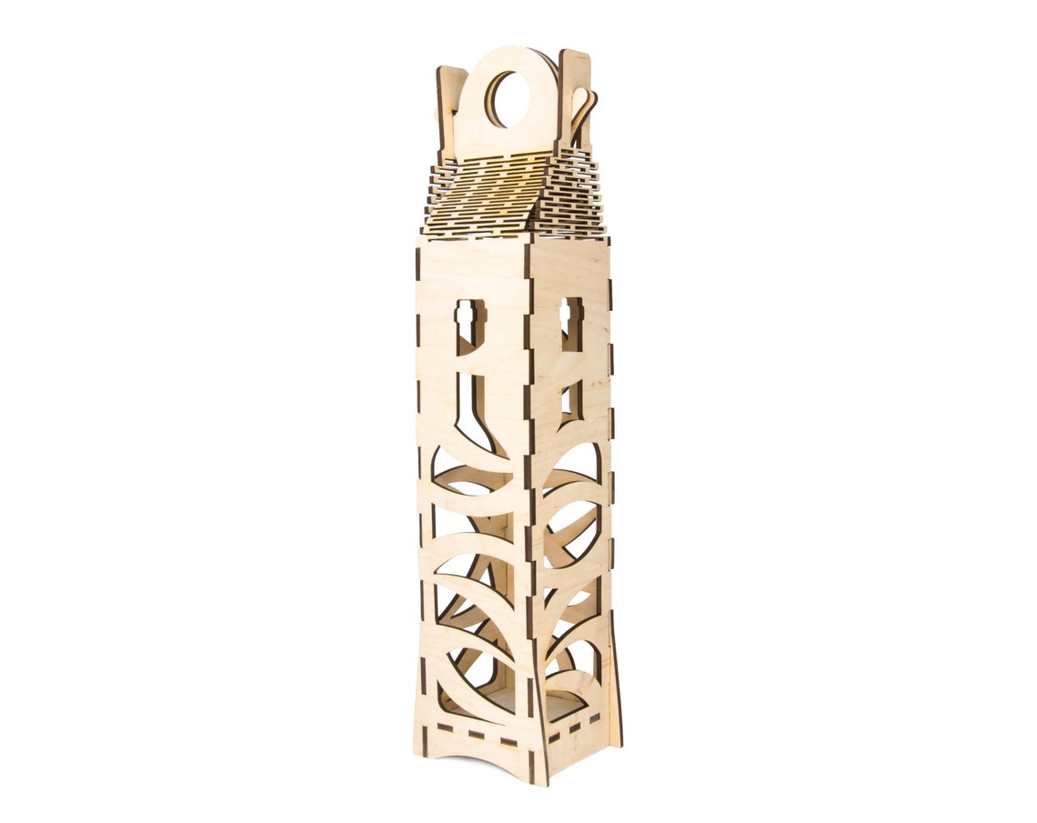 Wein Flasche Box Laser Cut Ready Svg Datei Digitaler Download Laser
