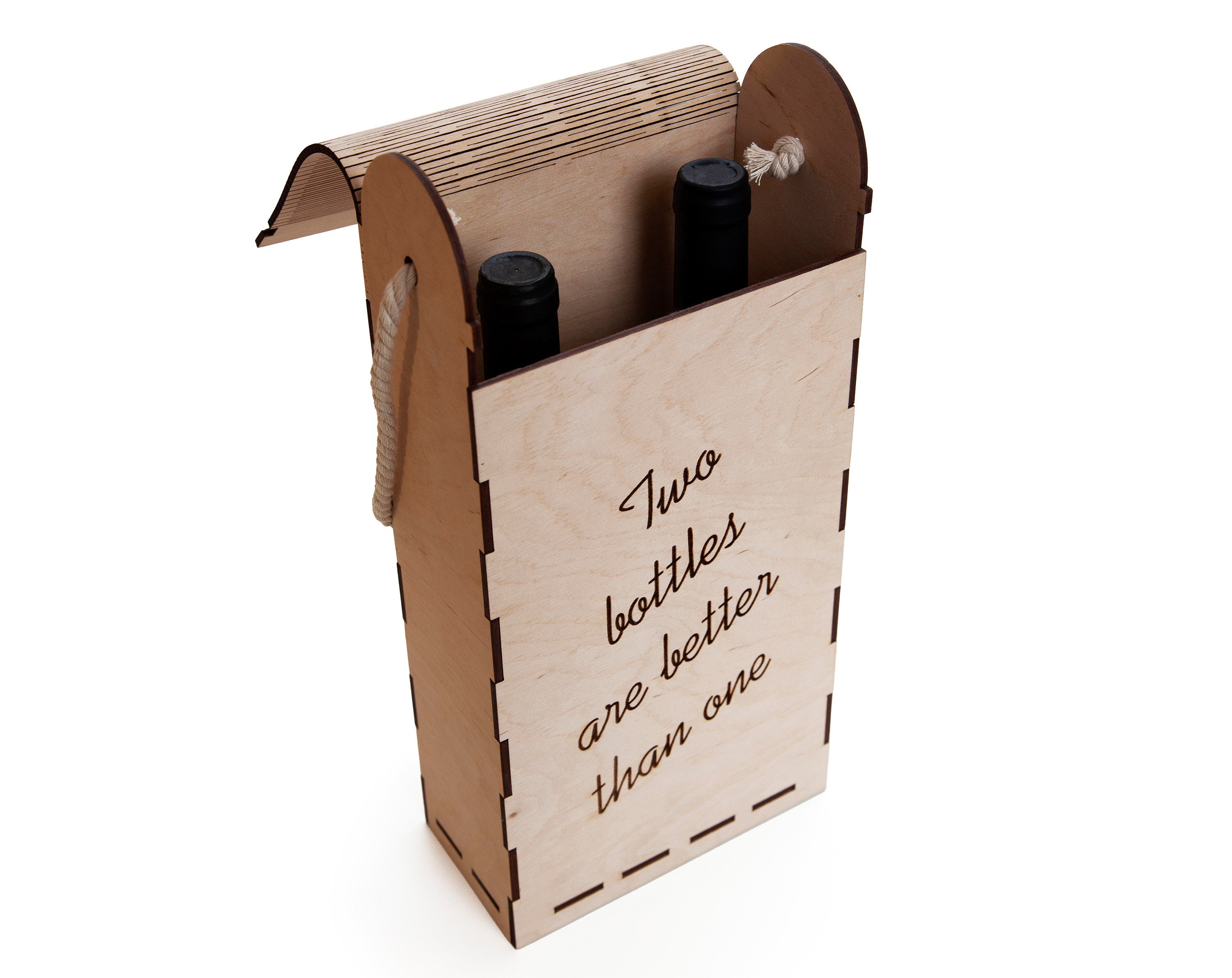 Weinflasche Box Laser Cut Ready Svg Datei Digital Download Etsy De