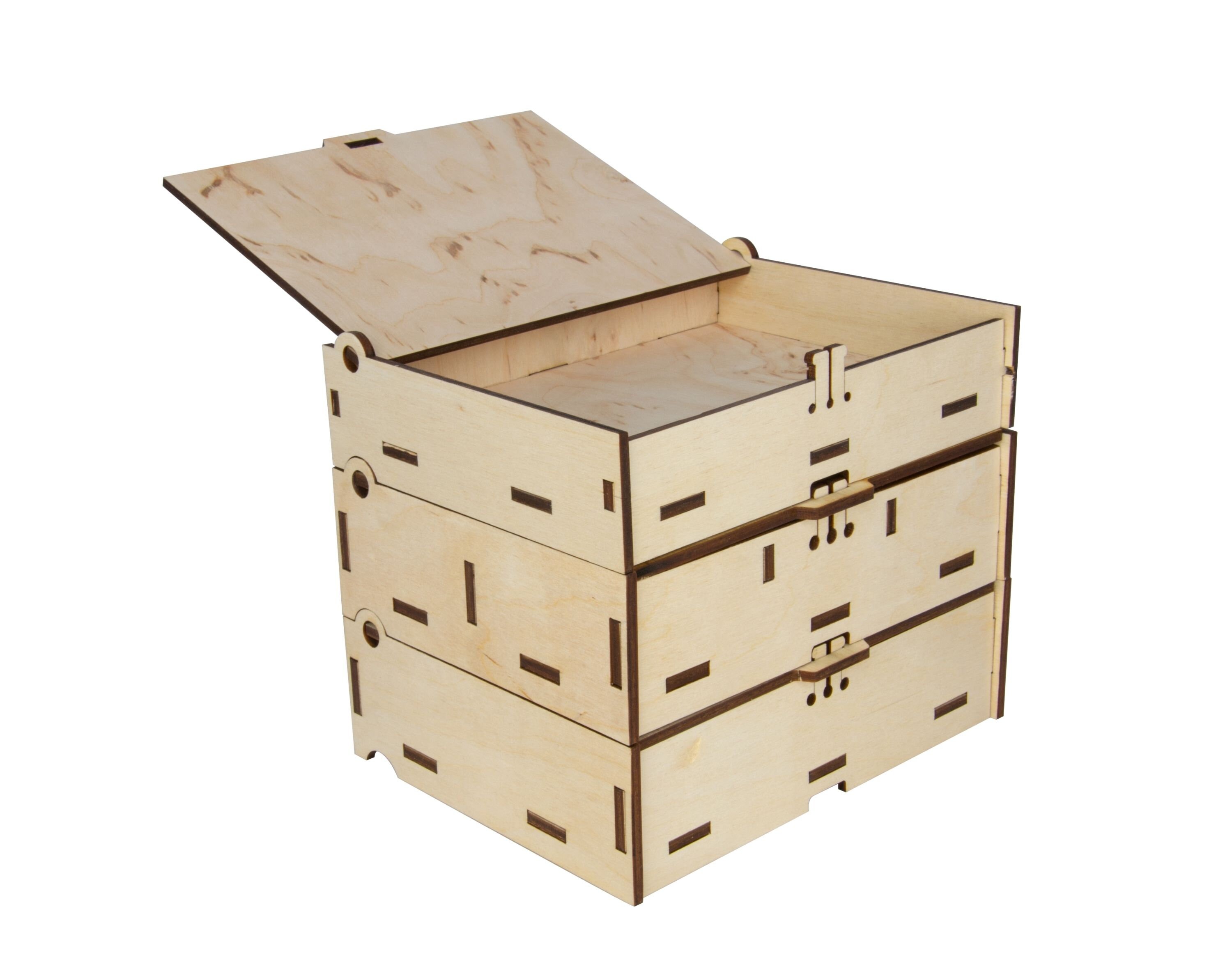 3 Section Box Organizer Laser Cut Ready Svg File Digital - Etsy