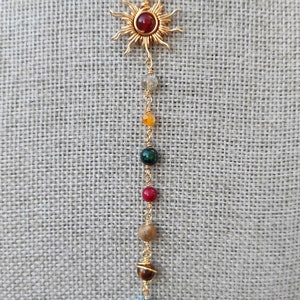 Solar System Necklace, Y Necklace ,wire Wrapped Crystal Necklace, Gold ...