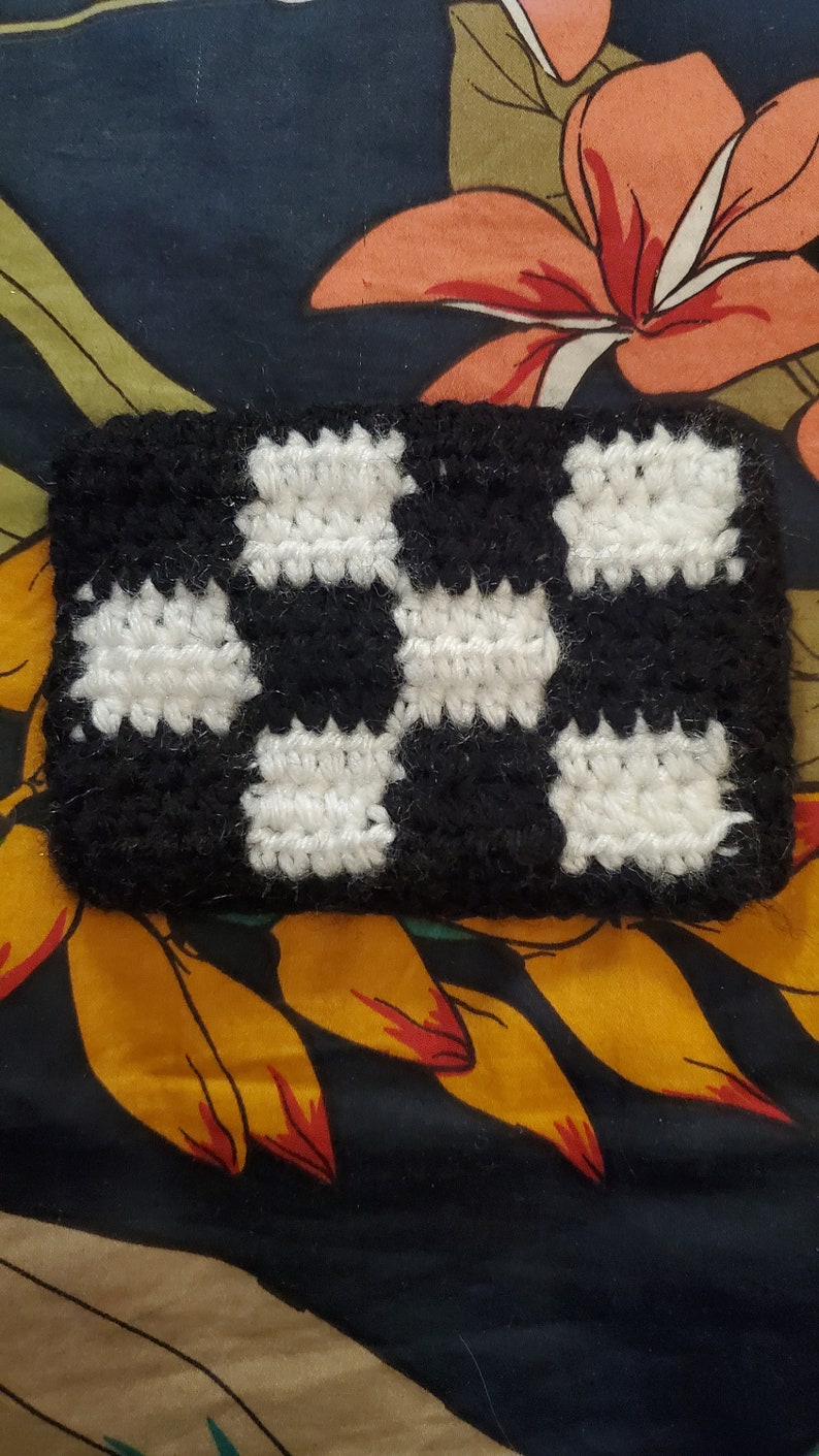 Crochet Checkerboard Card Wallet - Etsy