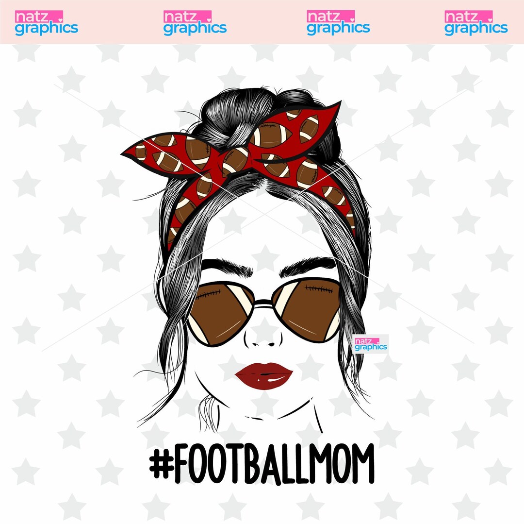 Football Mom Red Messy Bun PNG, Sublimation PNG, PNG Image - Etsy
