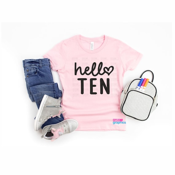 10th Birthday SVG Hello Ten SVG Birthday Girl Svg Birthday | Etsy