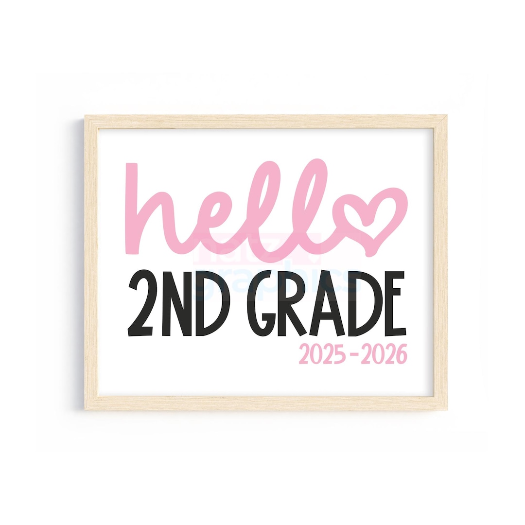 First Day of 2nd Grade Sign, Hello 2nd Grade Sign, Back to School ...