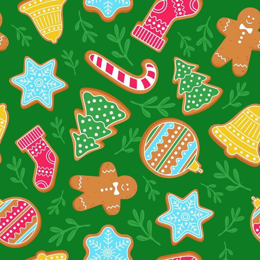 Christmas Pattern Seamless - Gingerbread Vector Xmas Pattern - Etsy