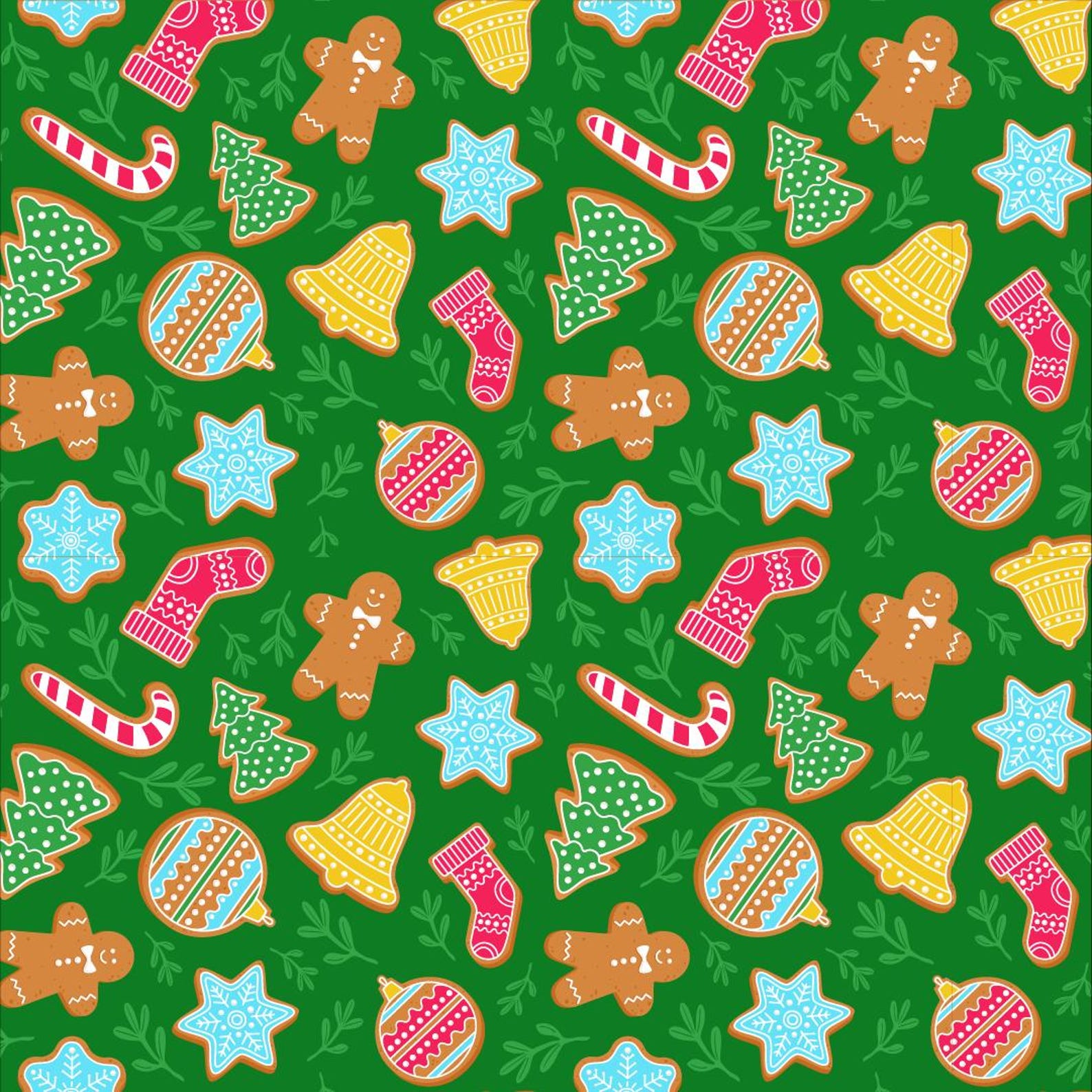 Christmas Pattern Seamless - Gingerbread Vector Xmas Pattern - Etsy