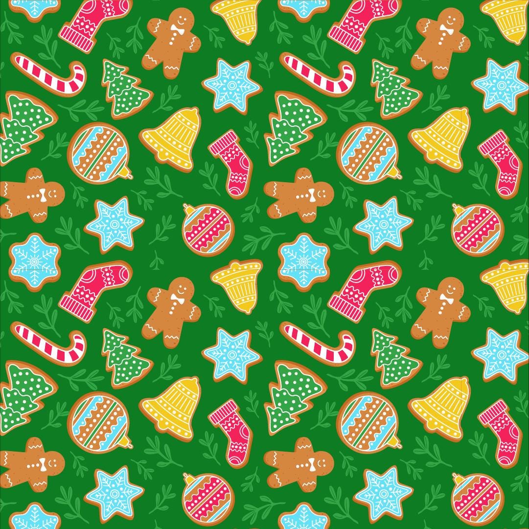 Christmas Pattern Seamless - Gingerbread Vector Xmas Pattern - Etsy