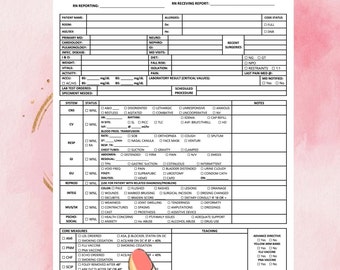 Medical Surgical Report Sheet - Etsy