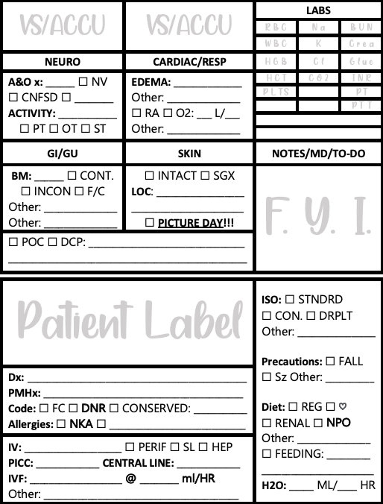 Clinical Nurse Brain Sheet | Etsy