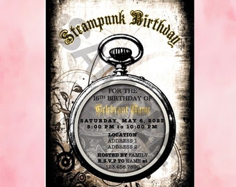 EDITABLE | Steampunk Themed Birthday and Event Invitation, DIY ...